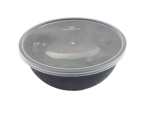 Round Food Storage Containers | White - Black Round Plastic Containers