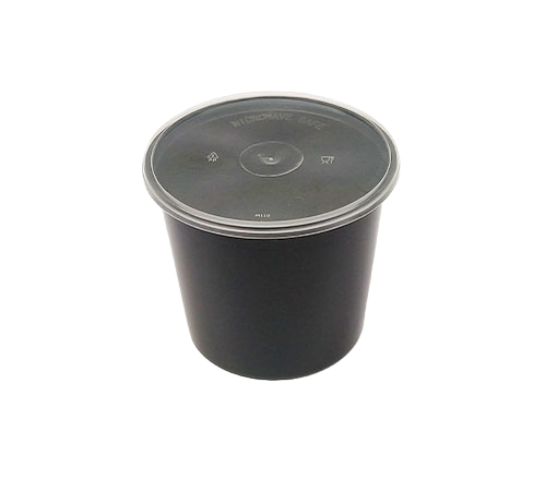 Round Food Storage Containers | White - Black Round Plastic Containers
